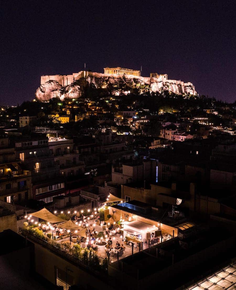 The Best Rooftop Bars In Athens For Eating & Drinking | Chasing the Donkey