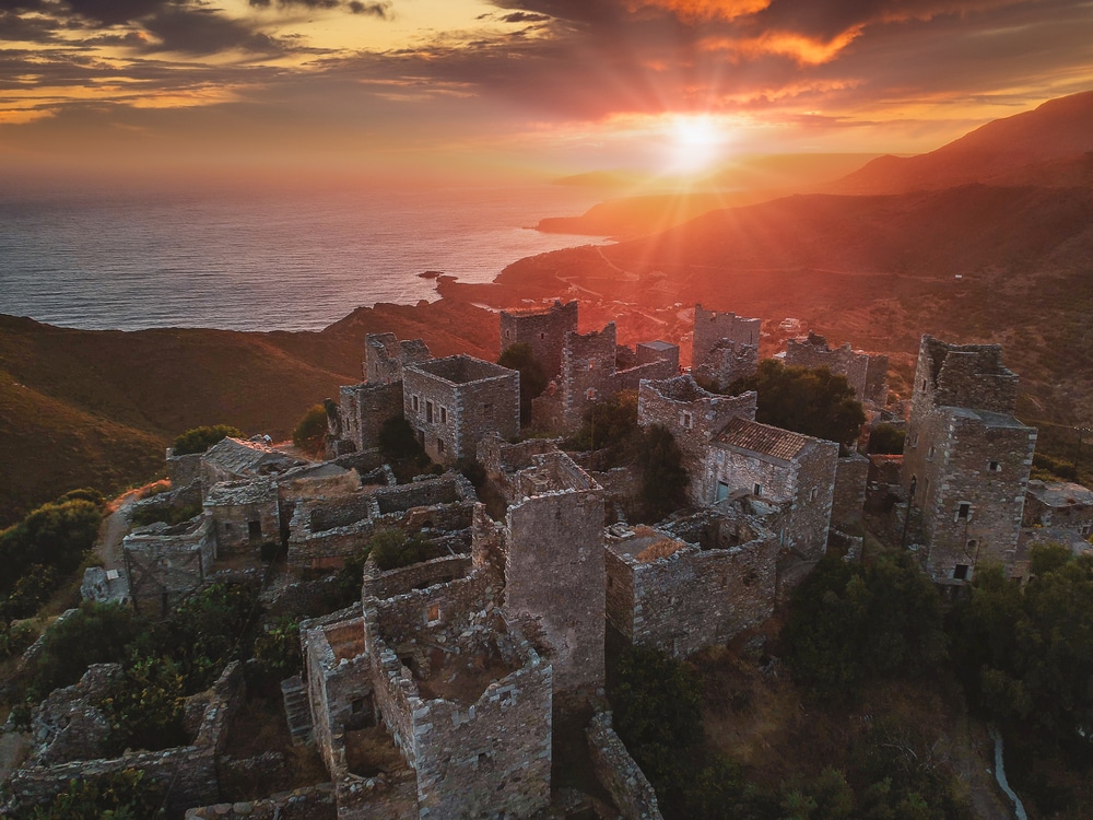 Vathia, Greece - A Ghost Town In The Peloponnese Region
